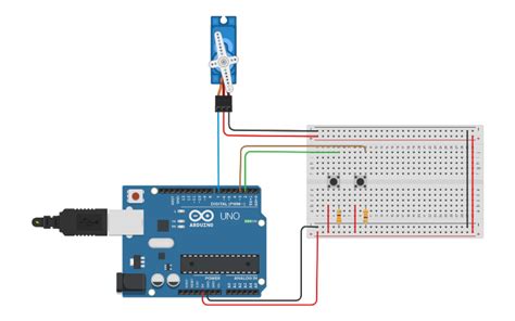Circuit Design Servo Motor Tinkercad