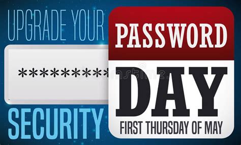 Input Box And Calendar Promoting Password Day In May Vector