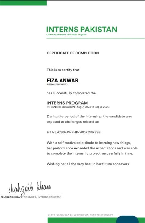 Fiza Anwar On Linkedin Frontenddeveloper Internship Webdevelopment