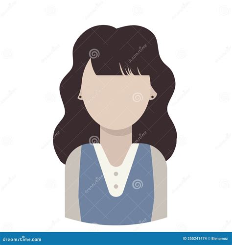 Woman Icon Flat User Avatar Vector Illustration Stock Vector