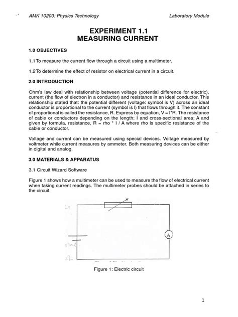 Lab Module 10 Amk10203 Pdf Electrical Resistance And Conductance Voltage