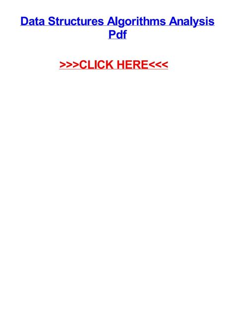 Data Structures Algorithms Analysis Pdf By Charlesmlpdu Issuu