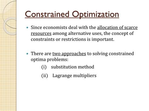 Ppt Constrained Optimization Powerpoint Presentation Free Download