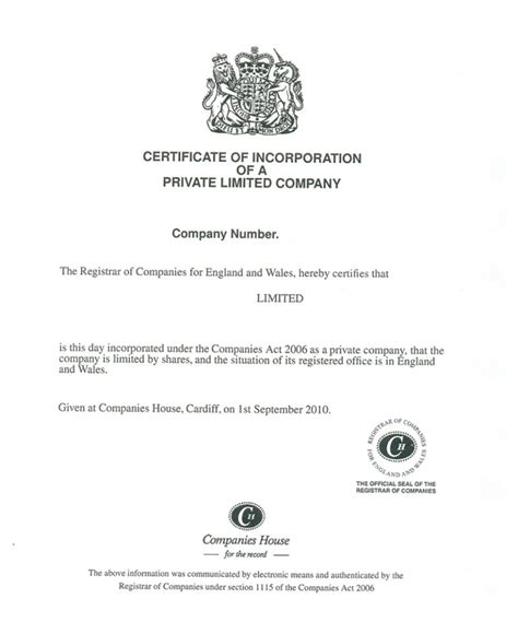 Share Certificate Template Companies House 5 Templates Example