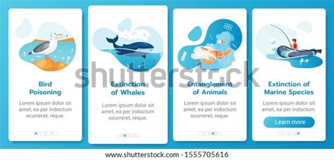 Plastic Pollution Ocean Onboarding Mobile App Stock Vector Royalty Free 1555705616 Shutterstock
