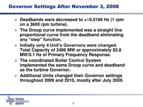 Ppt Comparison Of Governor Deadband And Droop Settings Of A Single 600