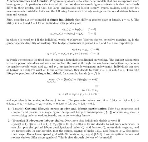 Solved Macroeconomics And Gender Programming Allows Us To