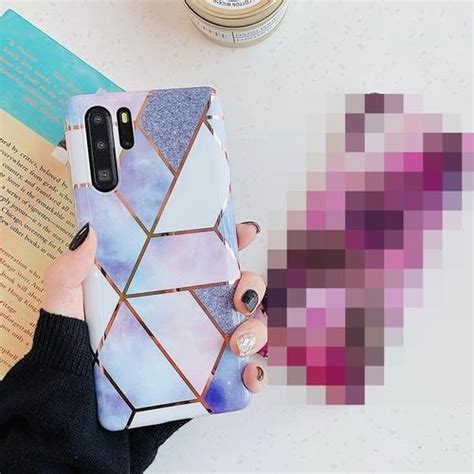 Jual Huawei P30 Pro P40 Pro Geometric Marble Purple Lilac Case