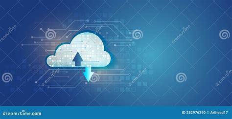 Abstract Datacenter Network System Web Hosting Vector Banner Cloud Computing Media Server