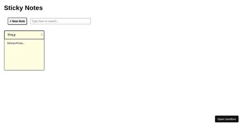 Sticky Note App Codesandbox