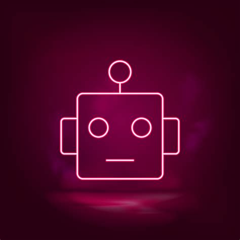 Smart Robot Neon Icon Vector Artificial Intelligence 16078052 Vector Art At Vecteezy