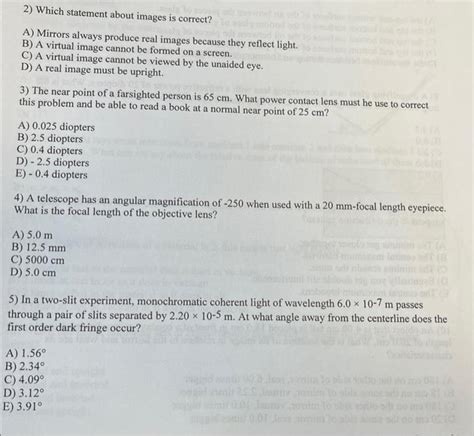 Solved 2 Which Statement About Images Is Correct A