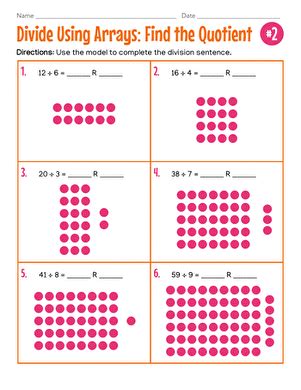 Divide Using Arrays Find The Quotient 2 Interactive Worksheet Education Com