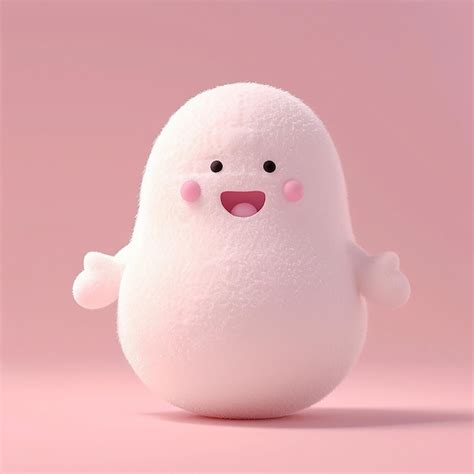 2w Japanese Snow Yokai Minimalist Style Wool Felt Art Style Pixar