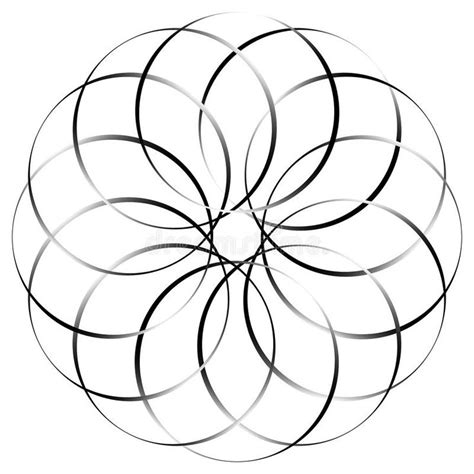 Circular Geometric Decorative Pattern Abstract Round Element Vector Illustration Geometric