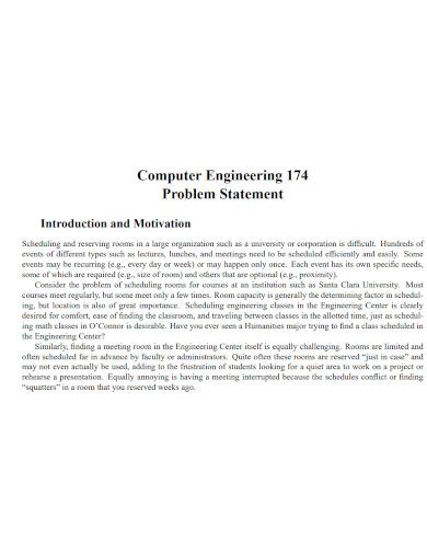 FREE 10 Engineering Problem Statement Samples Software Mechanical Civil