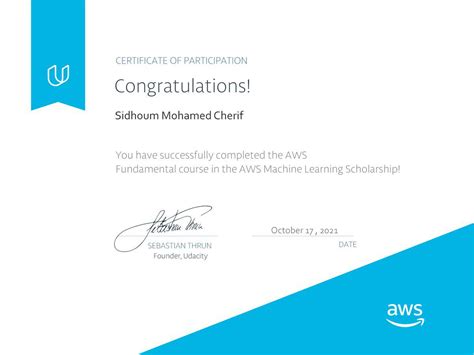 Mohamed Cherif Sidhoum On Linkedin Udacity Ai Aws Machinelearning