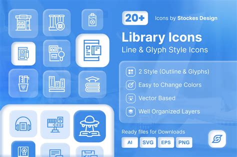 library icon pack icons ft library and learning envato
