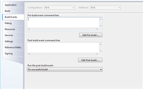 C Application Settings Based On Configuration Using Build Events