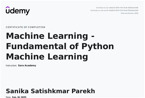 Machinelearning Python Lifelonglearning Sanika Parekh