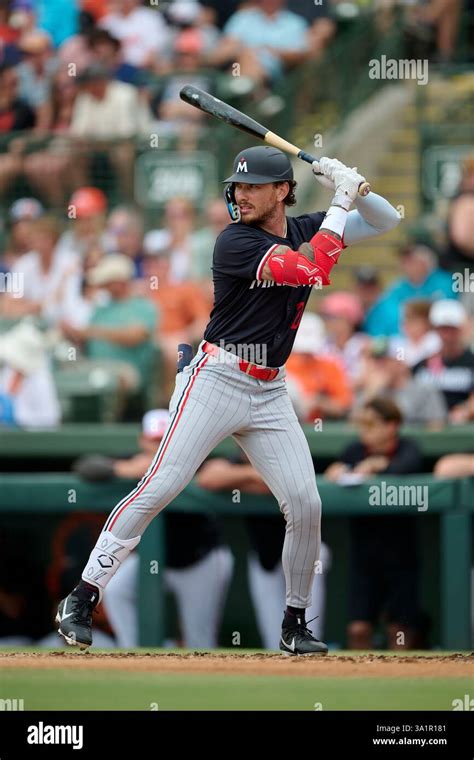 Minnesota Twins Dashawn Keirsey Jr 21 At Bat During An Mlb Spring Training Baseball Game