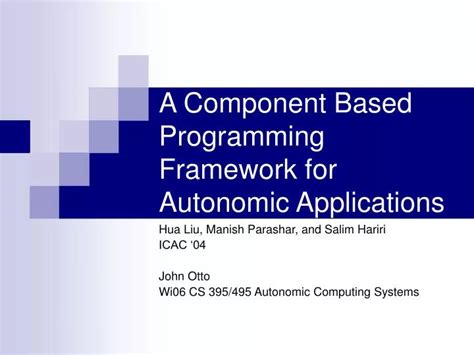 ppt a component based programming framework for autonomic