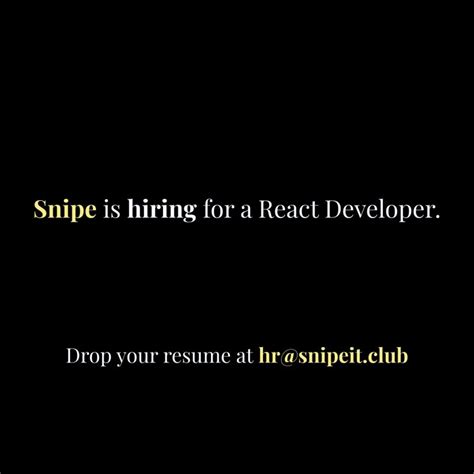 sridipto ghosh on linkedin at snipe we are hiring for a react developer roles 1 working with…