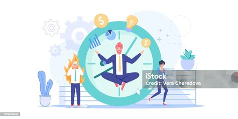 플랫 만화 사무실 캐릭터 성공적인 행복한 직원 벡터 일러스트 개념 경영자에 대한 스톡 벡터 아트 및 기타 이미지 경영자