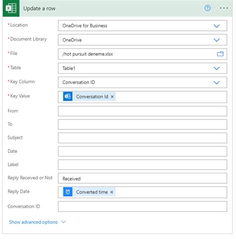 solved updating the last excel table row power platform community