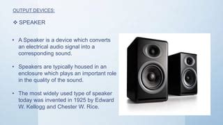 Input And Output Devices Class V PPTX
