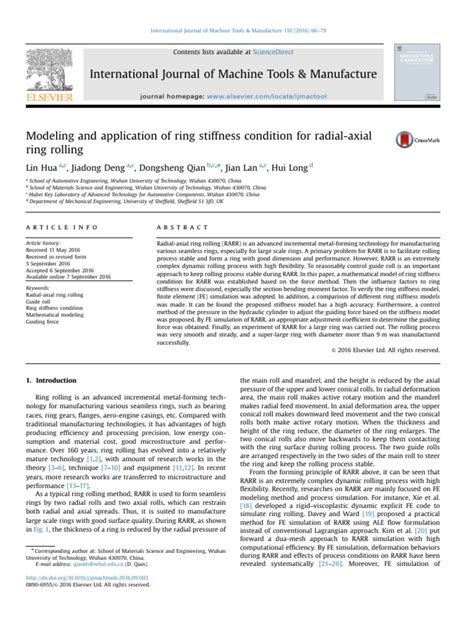 Modeling And Application Of Ring Stiffness Condition For Radial Axial