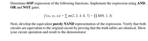 Solved Determine SOP Expression Of The Following Functions Chegg Com