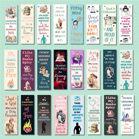 Spicy Bookmark PNG BUNDLE Smut Bookmark Sublimate Funny Romance Bookmarks Adult Bookmark
