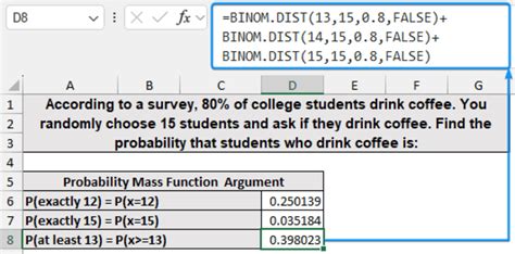 How To Calculate Binomial Probability In Excel With Examples Excel