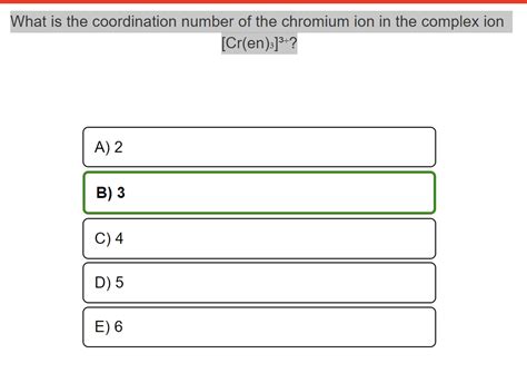 Solved What Is The Coordination Number Of The Chromium Ion