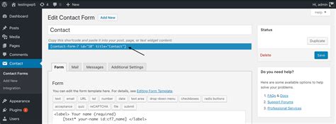 contact form 7 reset button