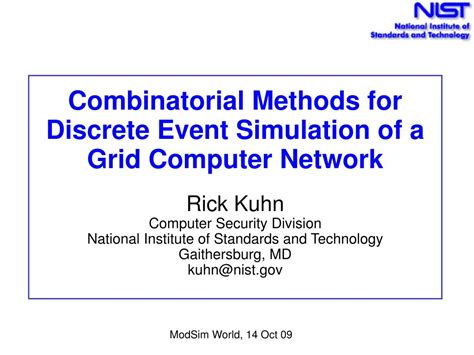 Ppt Combinatorial Methods For Discrete Event Simulation Of A Grid