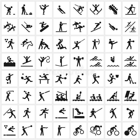 Sport Symbols. Large set of vector sports symbols including all the ...