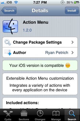 Action Menu Updated To Support IOS 4 3