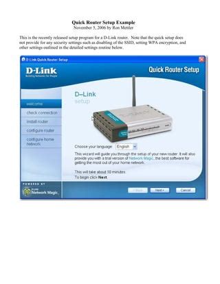 D Link Router Setup Example PDF Computer Networking Computing