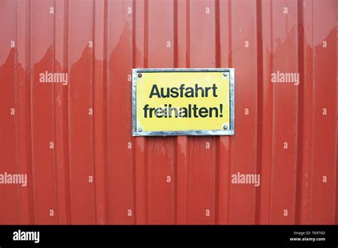 Sign Exit Prohibited Stock Photo Alamy