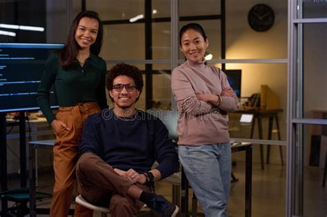 Modern Multi Ethnic Programmers Portrait Stock Image Image Of Night Specialist 309241953