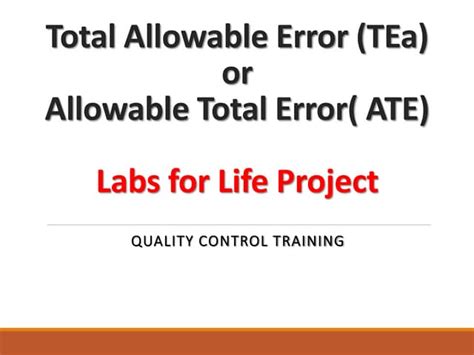 Total Allowable Error Teapptx Medical Tests Medical Health Total Allowable Error Teapptx Medical Tests Medical Health