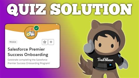 Salesforce Premier Success Onboarding Quiz Solution Youtube