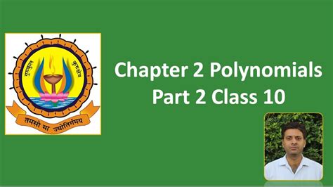 Chapter 2 Polynomials Part 2 Class 10 Youtube