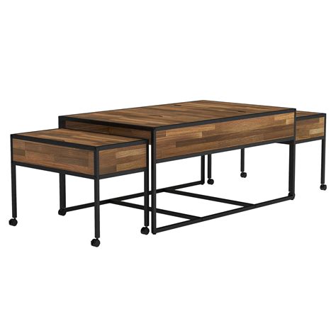 17 Stories 16 5width Steel Frame 3 Piece Nesting Tables Wayfair