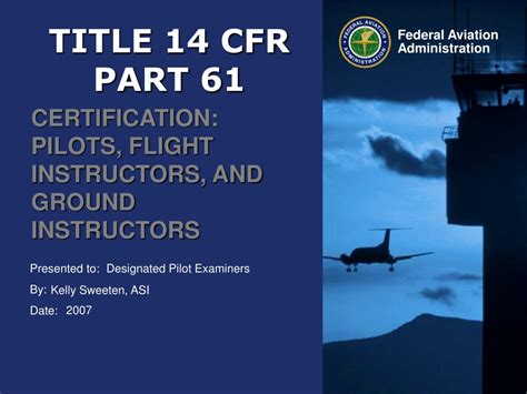 Ppt Title 14 Cfr Part 61 Powerpoint Presentation Free Download Id 4733247