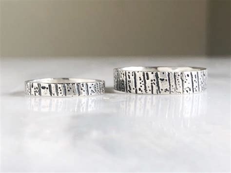 Sterling Silver Tree Bark Ring Rustic Wedding Ring Modern Etsy