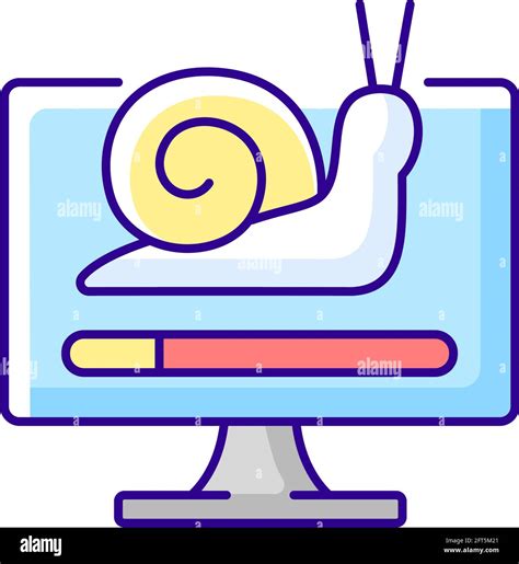 Slow Computer Rgb Color Icon Stock Vector Image And Art Alamy