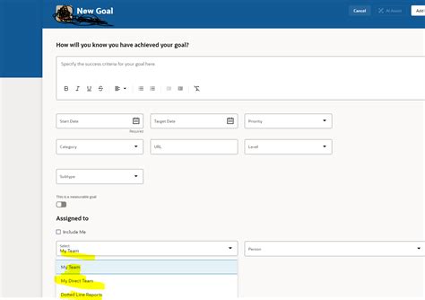 Redwood Hide Dotted Line Reports Option From Manager While Assigning A Goal — Cloud Customer